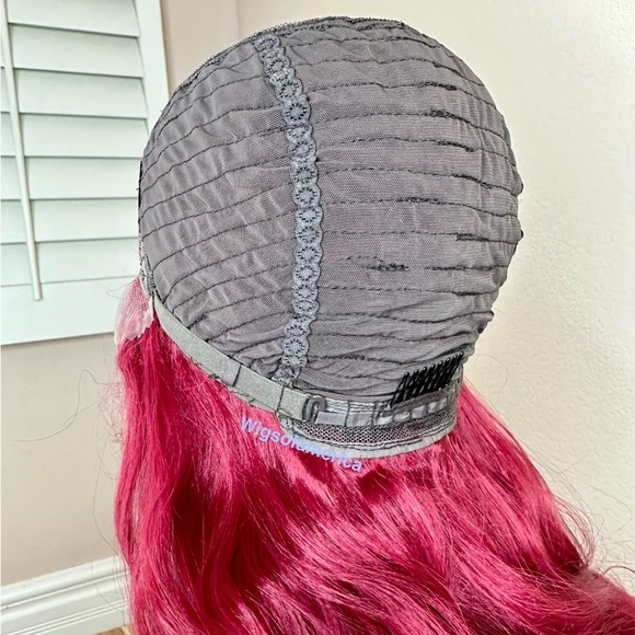 Accessories | Red Wig Lace Front Middle Part 26 Inch Long Wavy Layered ...